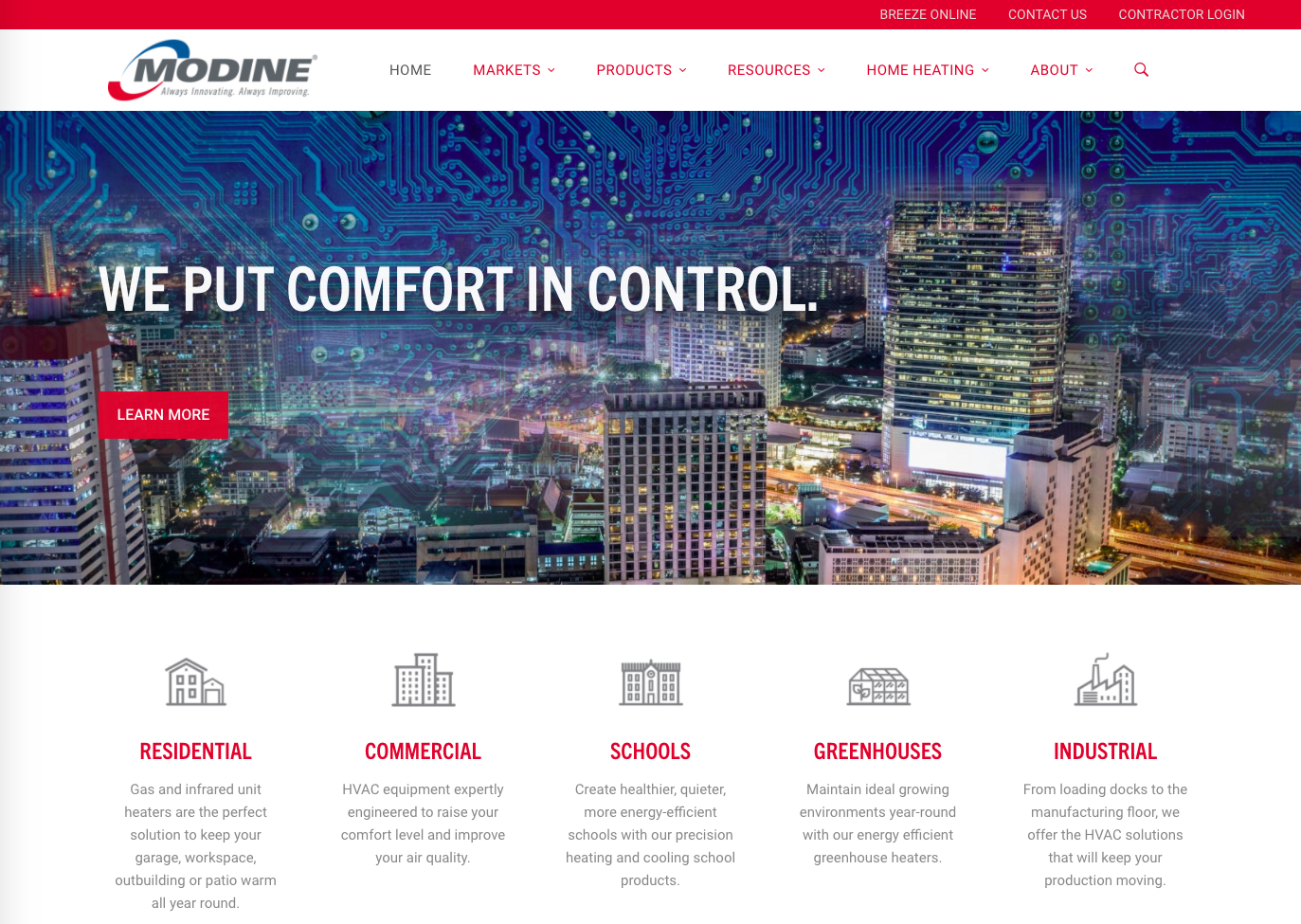 Modine Launches New Website at modinehvac.com